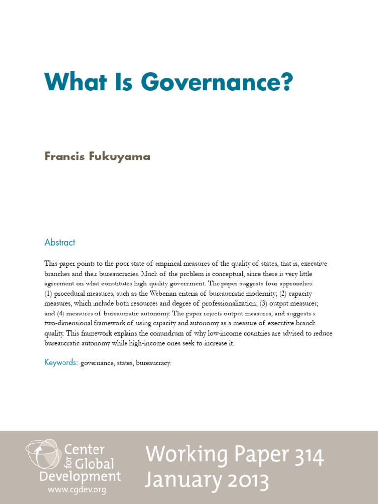 What Is Governance | Download Free PDF | Bureaucracy | Rule Of Law