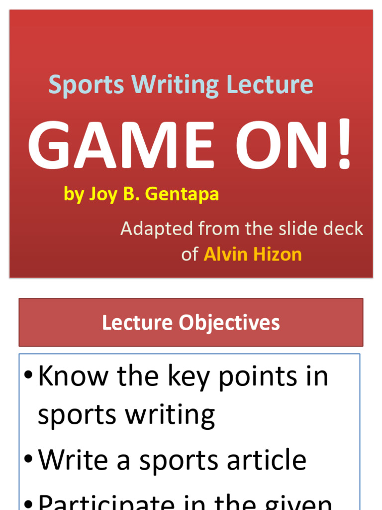 Sports Writing Lecture | PDF | Sports