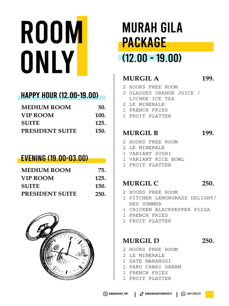 Bima Karaoke Menu Packages | PDF | Sushi | Sauce