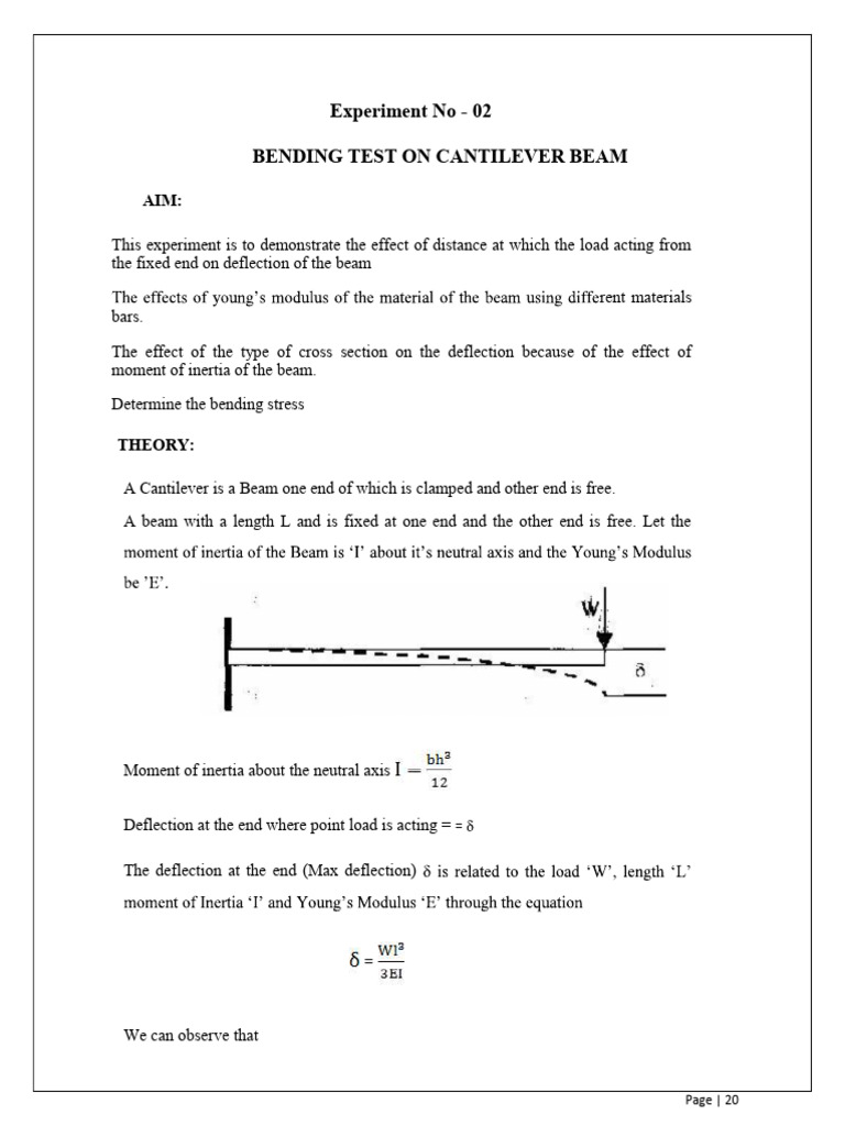 Bending Test 060103 Pdf Bending Beam Structure 8247