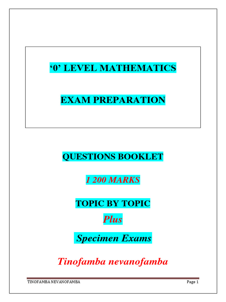 O Level Mathematics Exam Preparation | PDF | Significant Figures | Angle