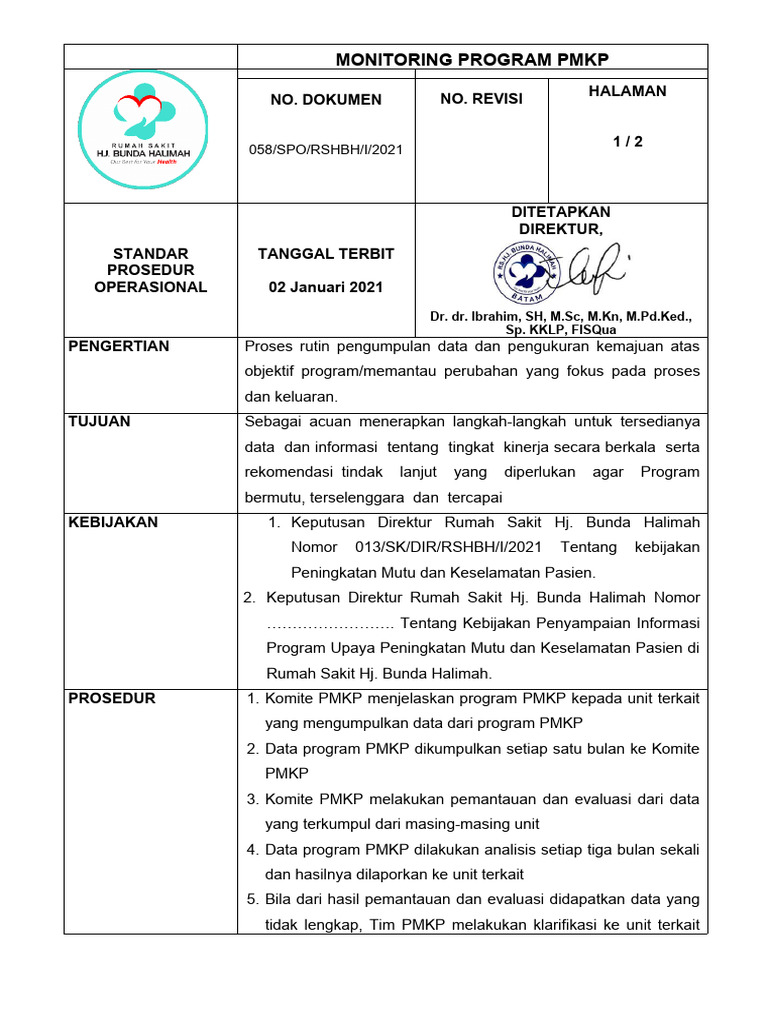 Spo Monitoring Program PMKP | PDF | Sains & Matematika
