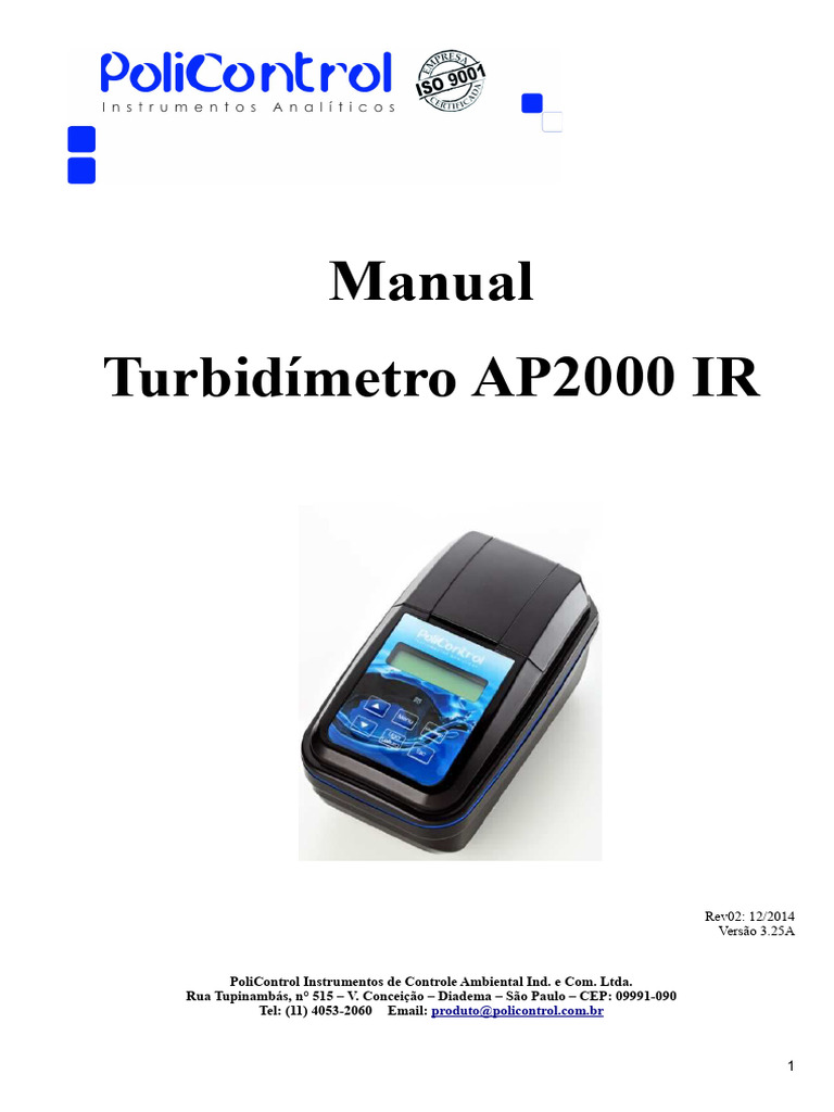 Manual AP2000 IR - IP67 Versão 3.25A Rev 12-2014 | PDF | Medição | Luz