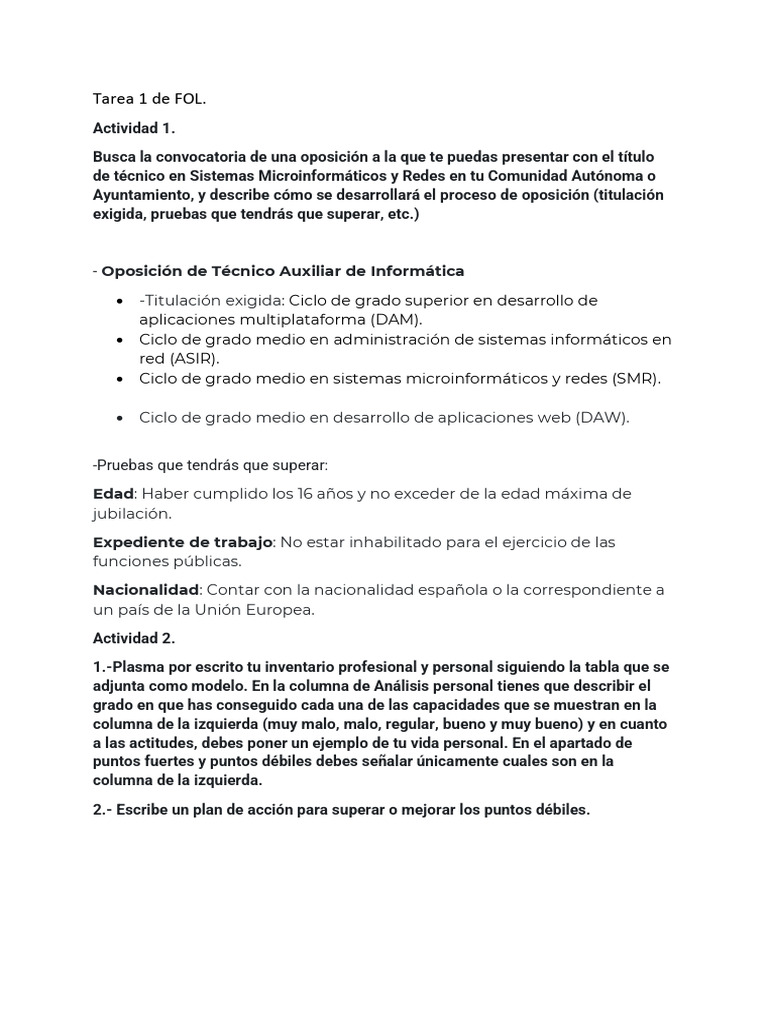 Tarea01 FOL | PDF | Iniciativa empresarial | Software