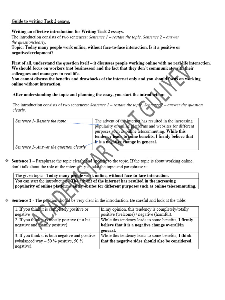 Guide To Writing Task 2 Essays | PDF