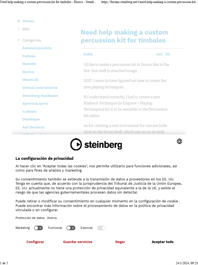 Need Help Making A Custom Percussion Kit For Timbales - Dorico - Steinberg Forums | PDF