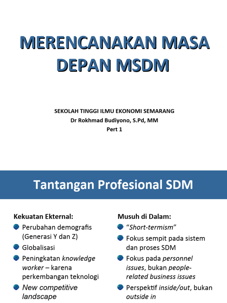 Perencanaan MSDM | PDF