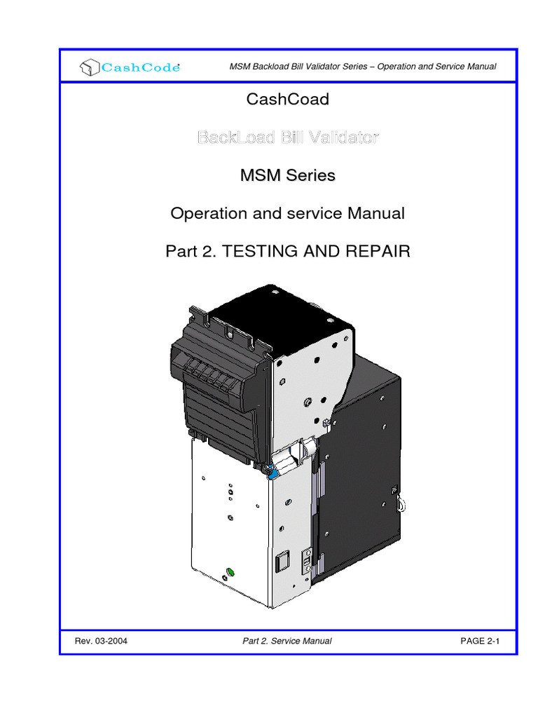 MSM Bill Validator Repair Manual | PDF | Screw | Components