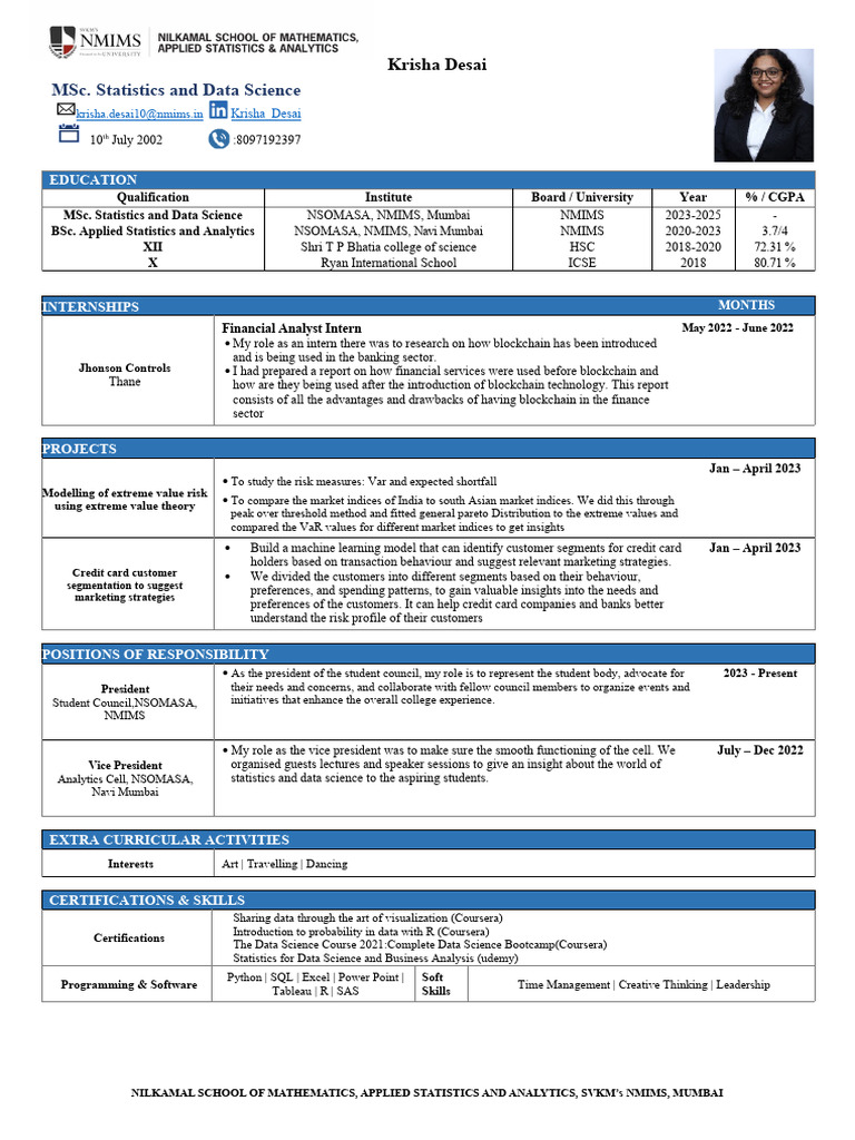 Krisha Desai MSCSDS | PDF | Analytics | Market Segmentation