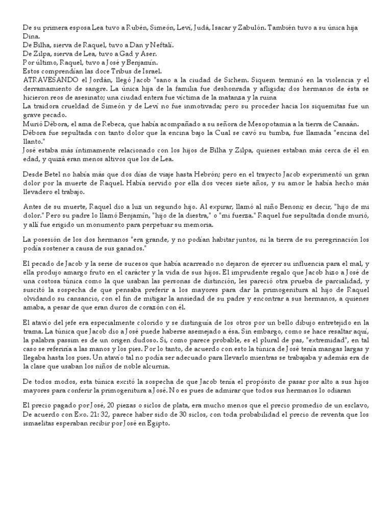 José Estaba Más Íntimamente Relacionado Con Los Hijos de Bilha y Zilpa ...