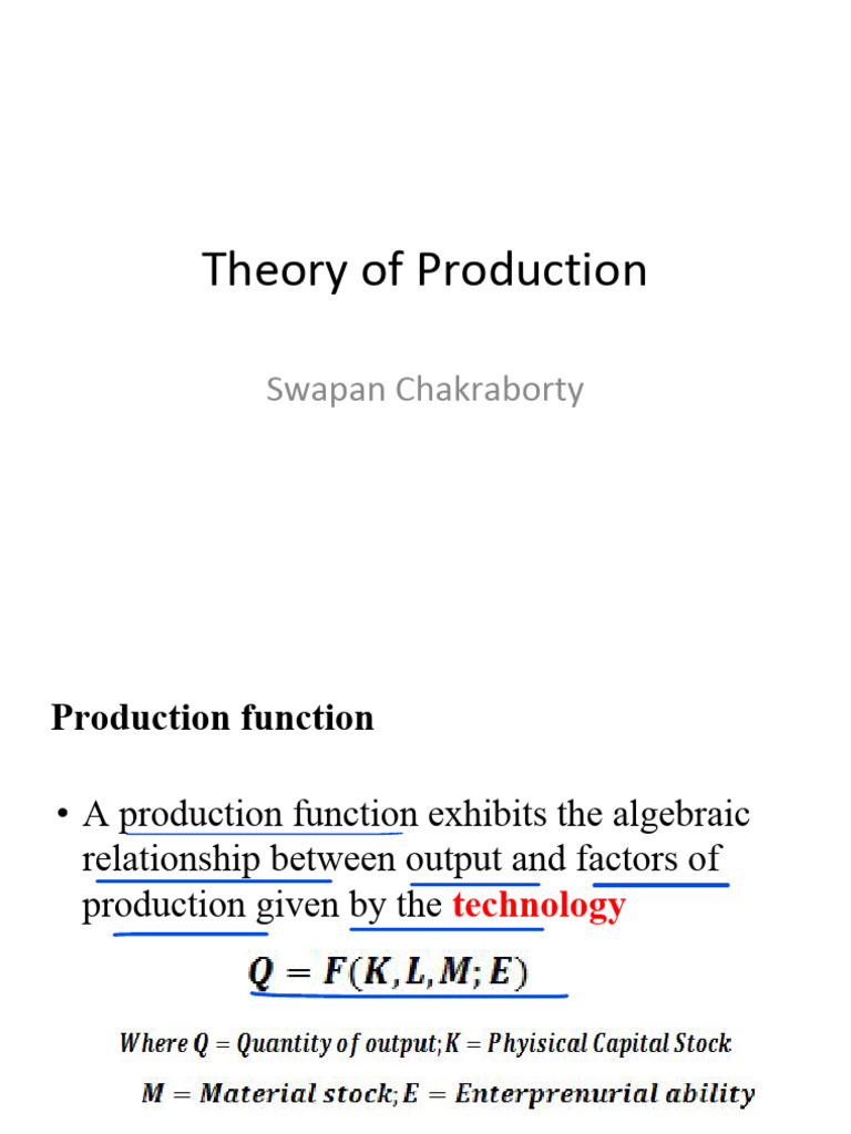 Theory of Production | PDF | Production Function | Long Run And Short Run