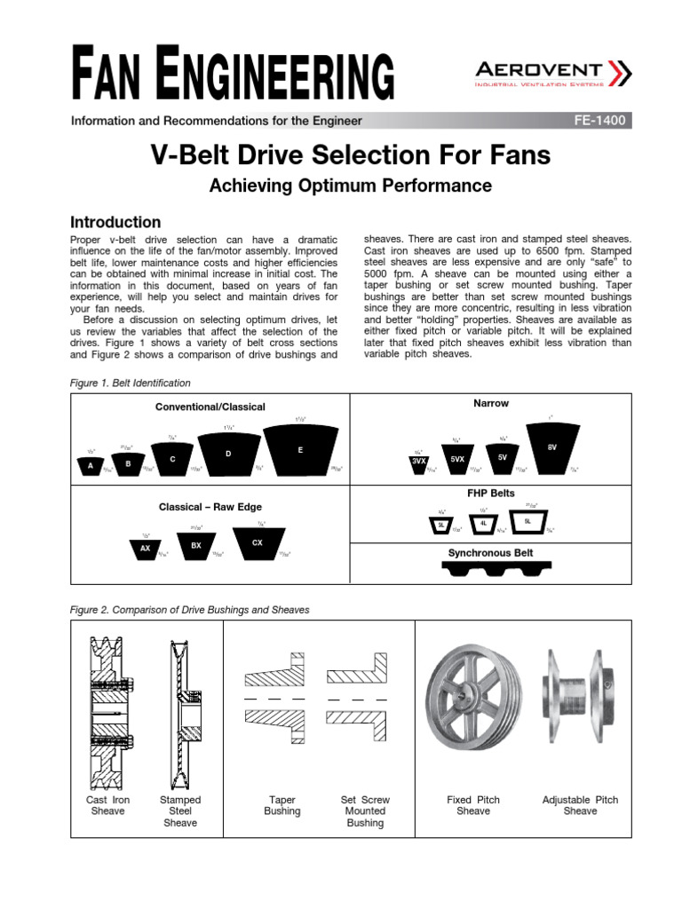 V-Belt Drive Selection for Fans | PDF | Belt (Mechanical ...