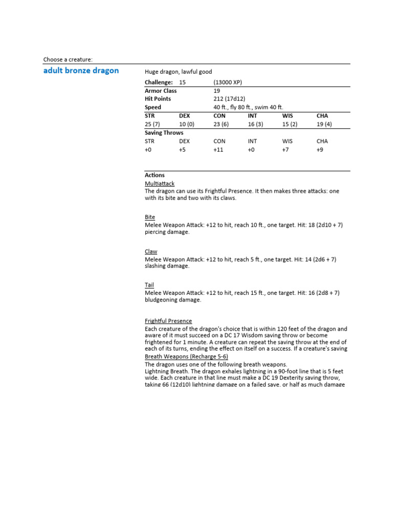 5E SRD Monsters | PDF | Dragon | Fantasy
