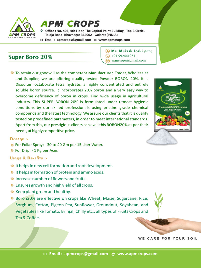 Super Boro 20% Fertilizer Guide | PDF