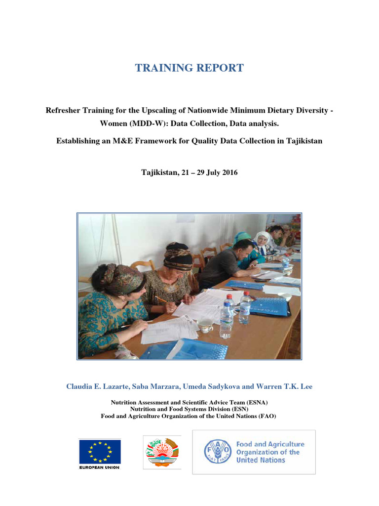 Training Report MDD-W Tajikistan 23062016rev | PDF