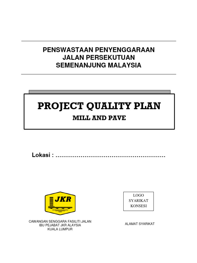 PQP - Mill and Pave For Federal Road (JKR) | PDF | Road Surface | Concrete