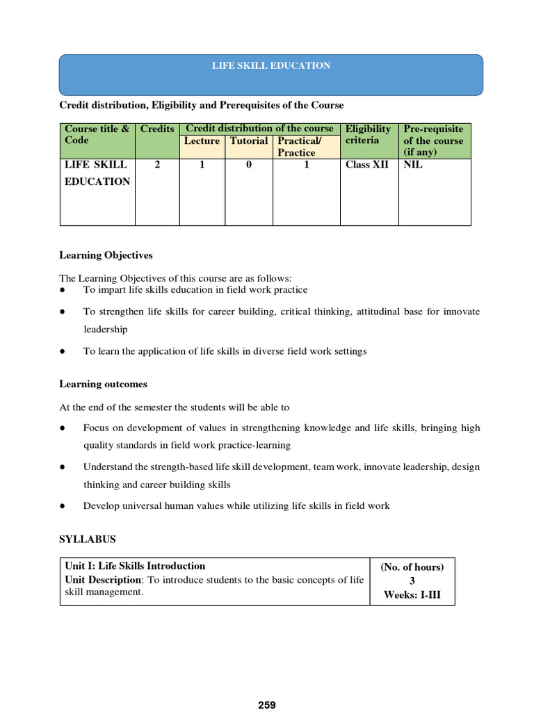 Life Skill Education | PDF