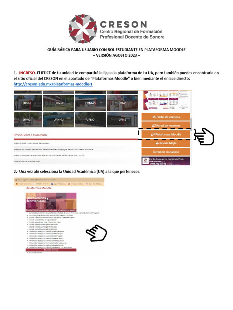 Guía Básica para Usuario Con Rol Estudiante en Plataforma Moodle | Descargar gratis PDF | Foro ...