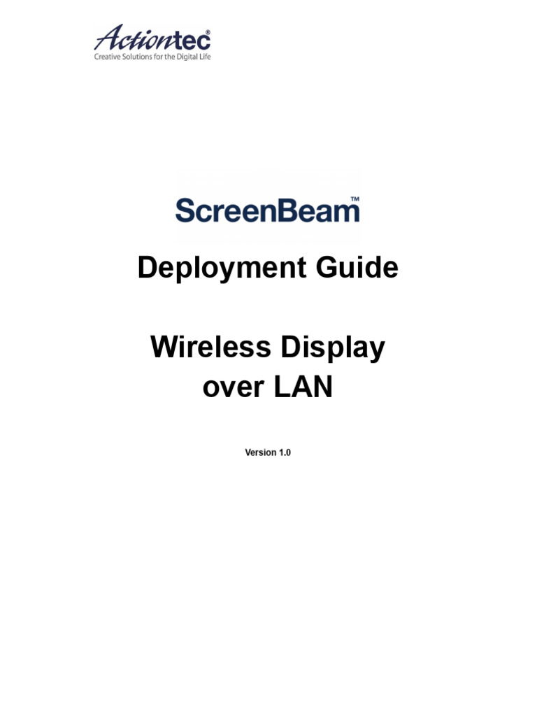 ScreenBeam Deployment Guide Wireless Display Over LAN v1.0 | PDF | Wireless Access Point ...