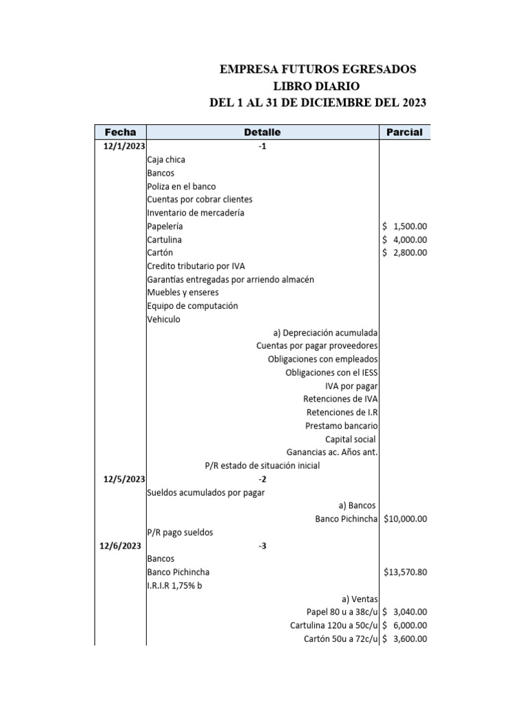 Libro Diario Contabilidad General | PDF | Bancos | Sector privado