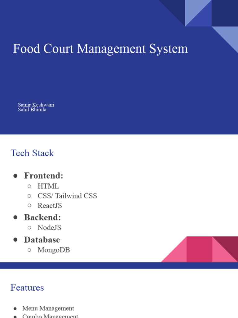 Food Court Management | PDF