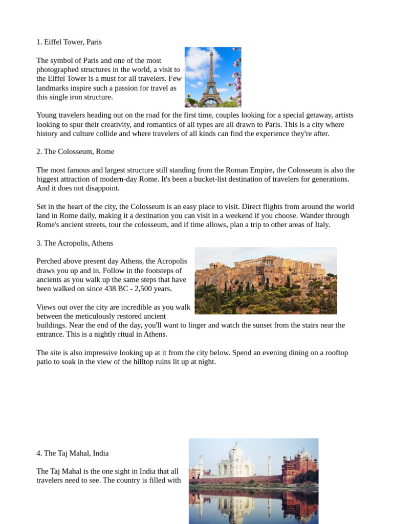 Must-See World Landmarks Guide | PDF