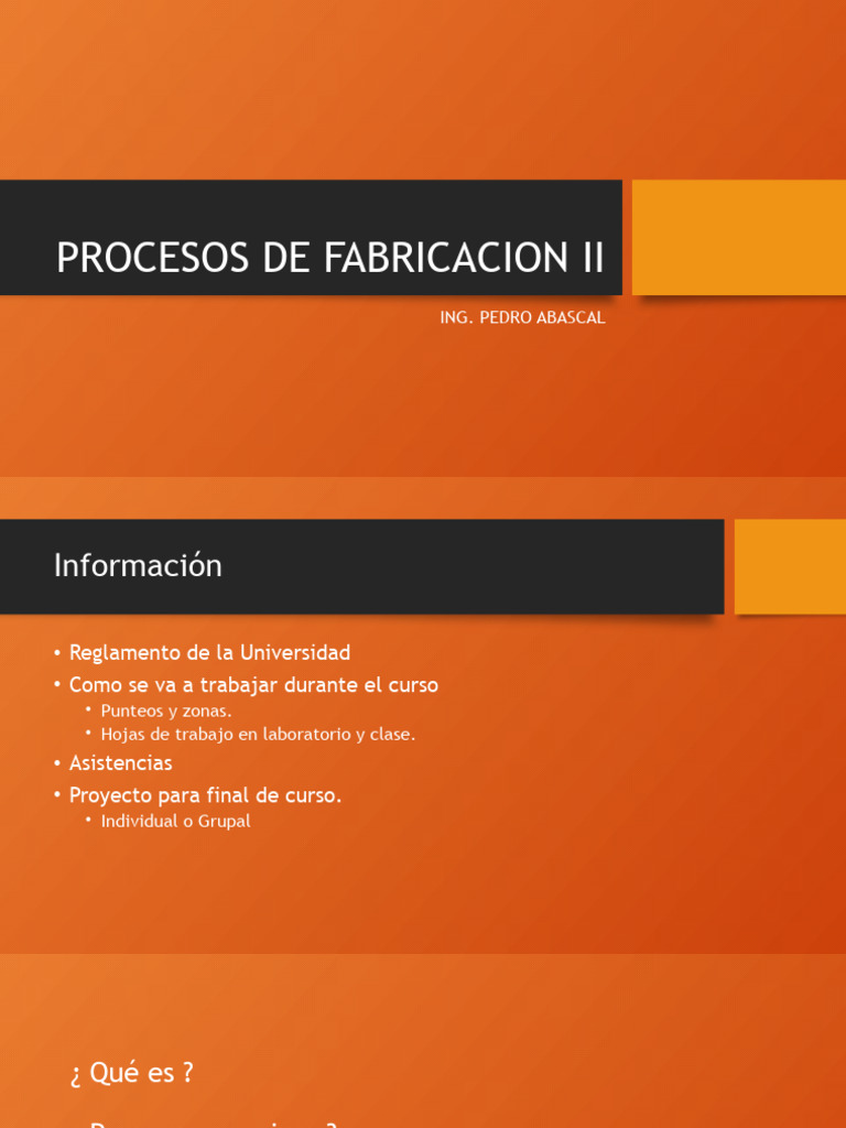 Procesos de Fabricacion Ii | PDF