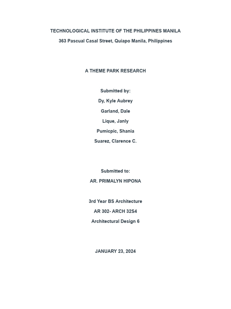 Assignment No. 01 - Theme Park Research | Download Free PDF | Amusement ...