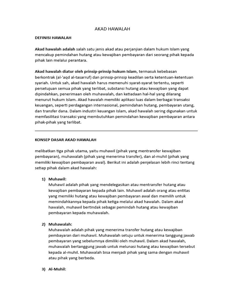 Teori Akad Hawalah | PDF