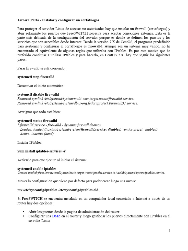 3 Instalar Y Configurar Un Cortafuegos Pdf Cortafuegos
