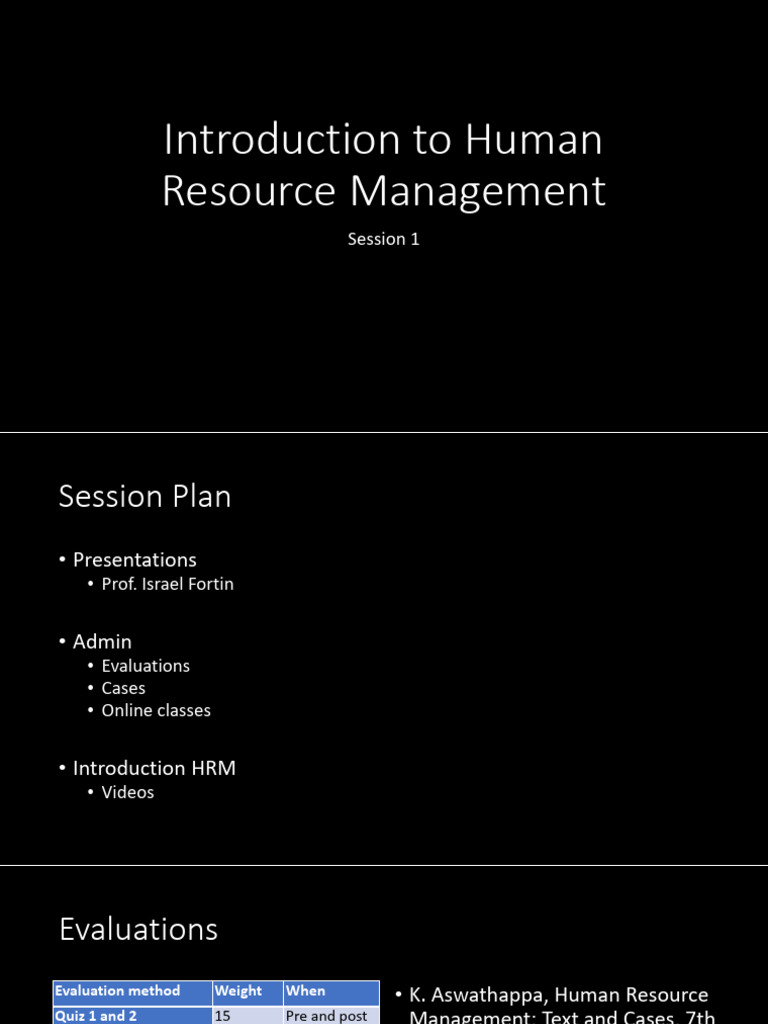 Hrm Session 1 Pdf Human Resources Human Resource Management