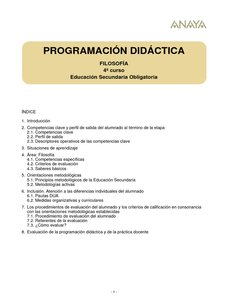 Programación Didáctica | PDF