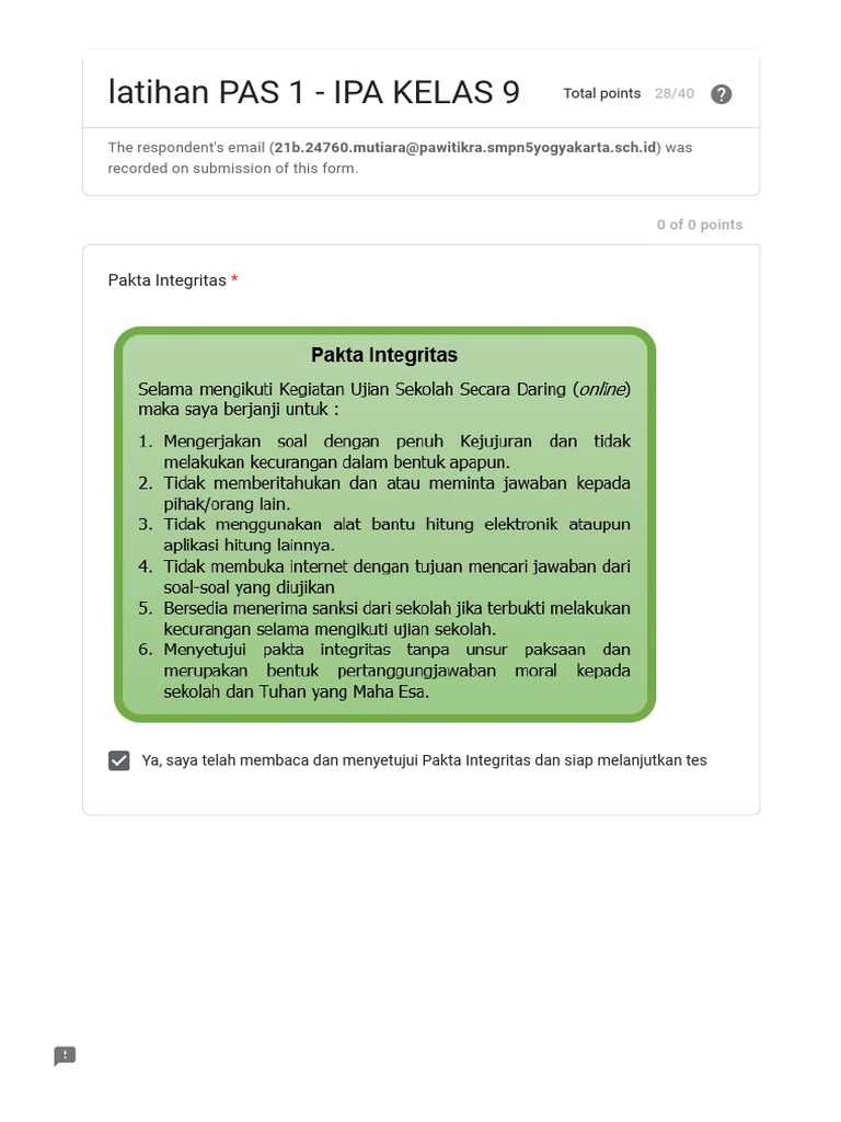Latihan Pas 1 - Ipa Kelas 9 | PDF