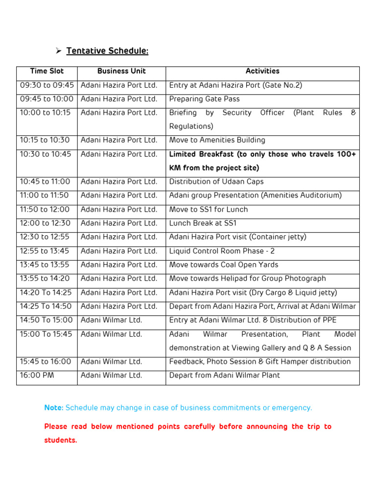 Udaan Schedule & Rules | PDF