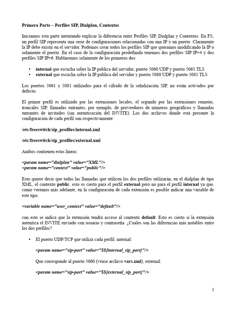 Configuración SIP y Dialplan en FreeSWITCH | PDF | protocolo de Iniciacion de Sesion | Autenticación