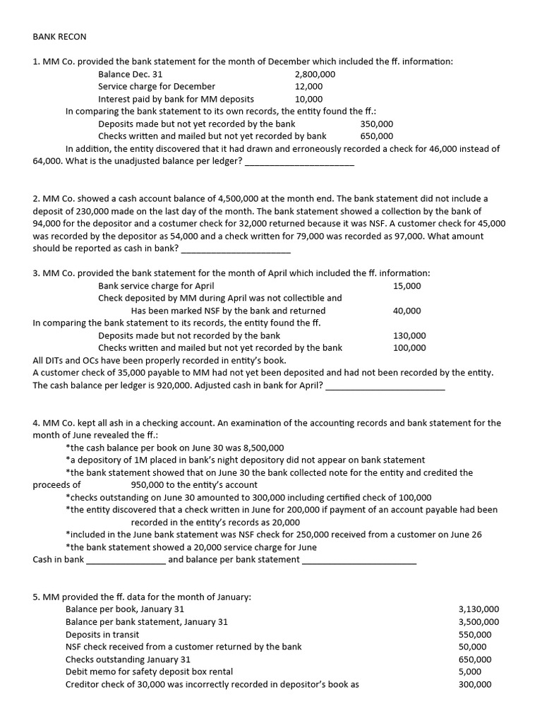 Bank Recon Part 2 | PDF