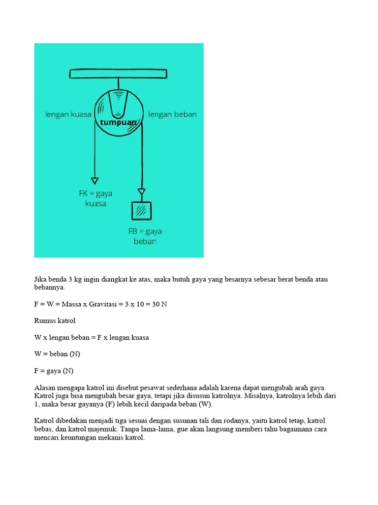 Keuntungan Mekanis Katrol dan Tuas | PDF