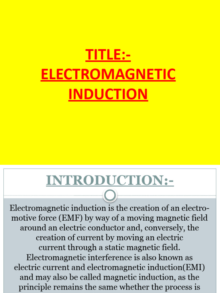 Electromagnetic Induction (Emi) (Phy) | PDF | Electromagnetic Induction | Inductor