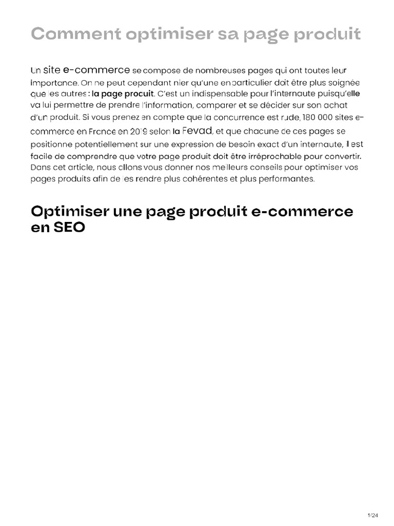 Optimisation de La Page Produit | PDF