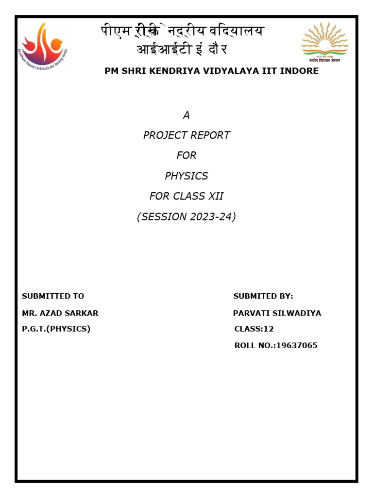 Parvati Physics Front Page | PDF