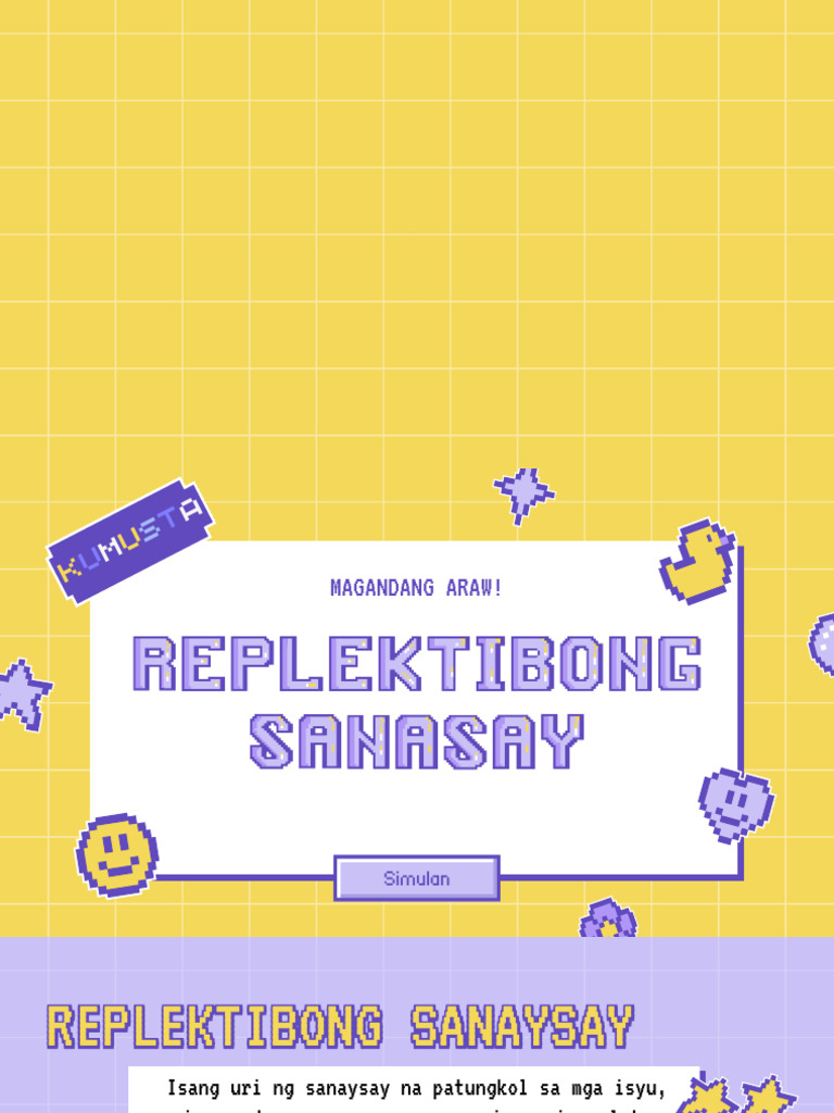 Replektibong Sanaysay - PPT 10-Piling Larang | PDF