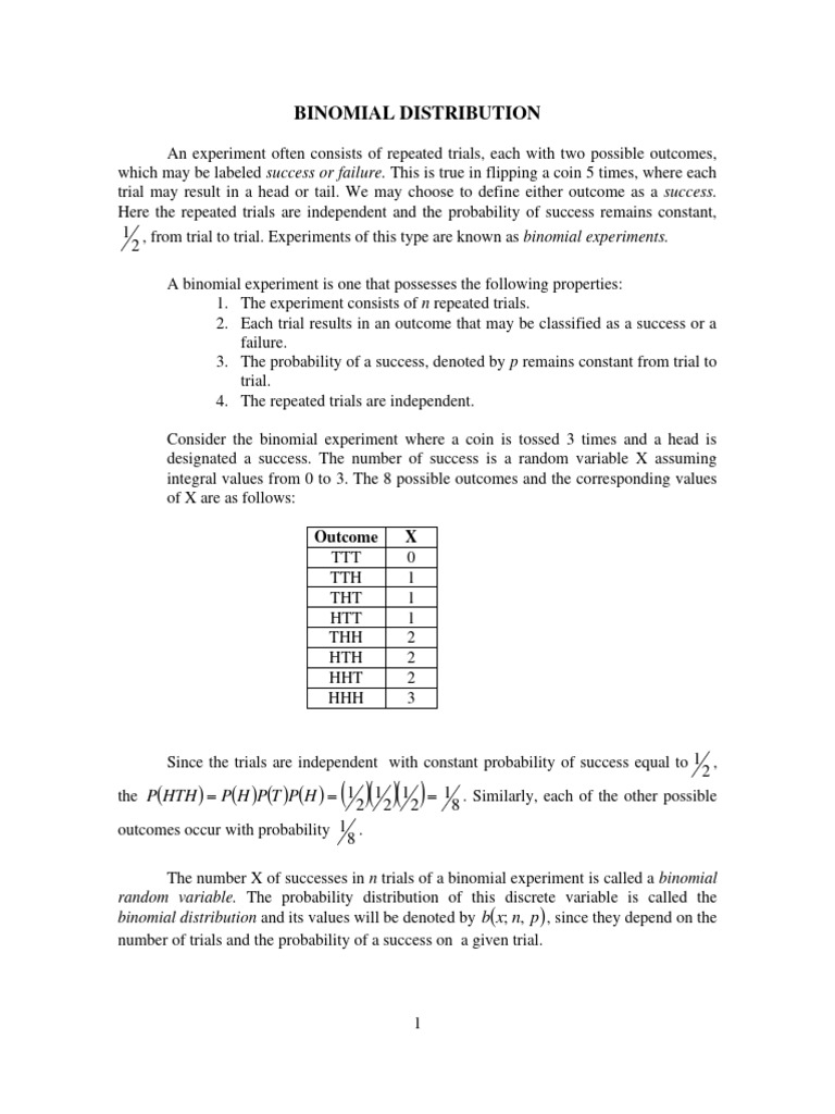 Binomial Distribution | PDF | Probability Distribution | Random Variable