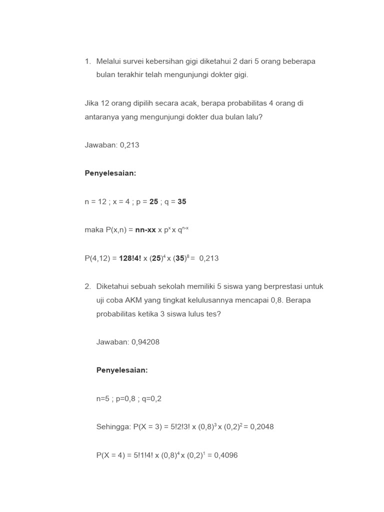 Soal Binomial | PDF