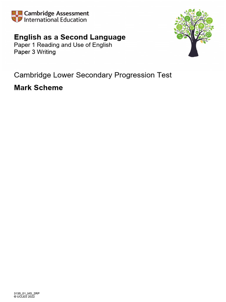 ESL First Term Re-Exam Marking Scheme | PDF | Linguistics | Learning