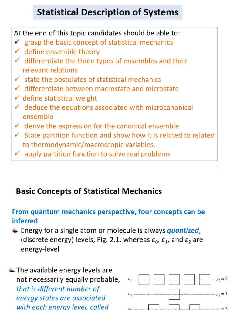 Statistical Mechanics & Ensemble Theory | PDF | Statistical Mechanics ...