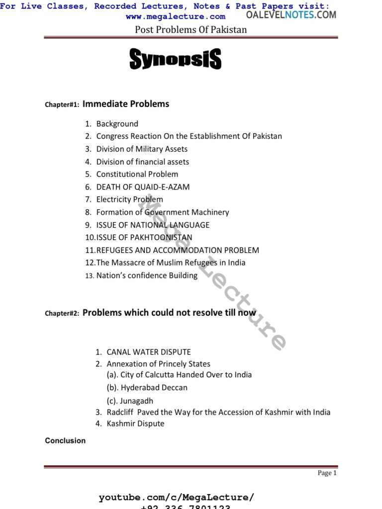 Initial Problems | PDF | Partition Of India | Muhammad Ali Jinnah