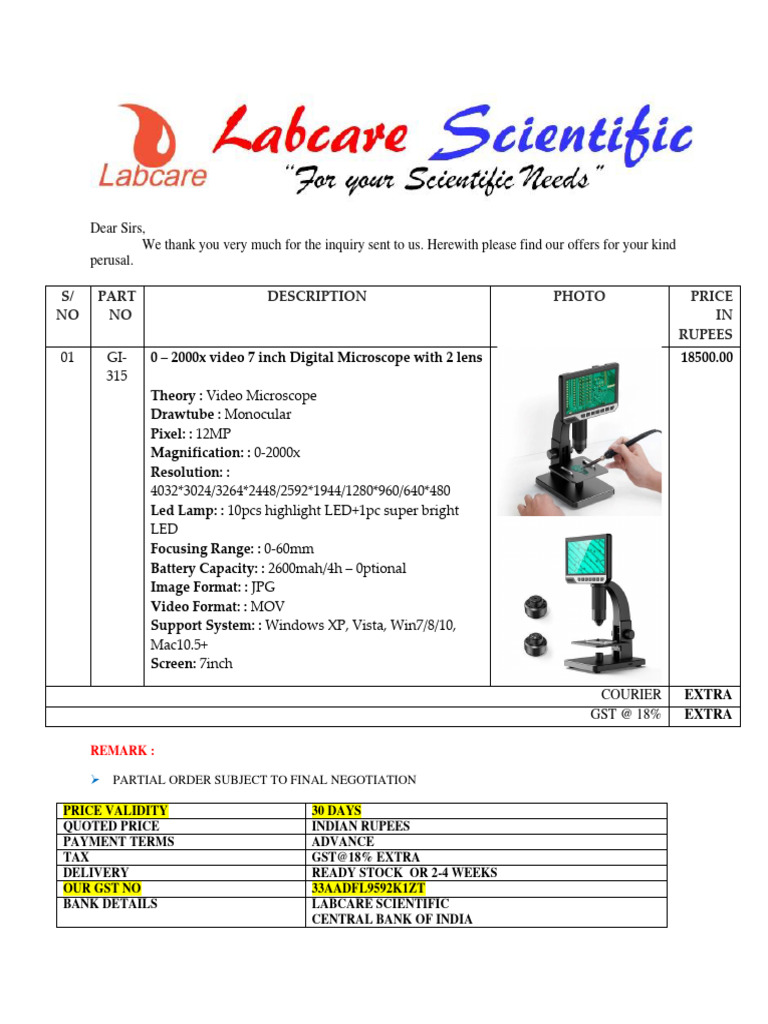 2000x Video 7 Inch Digital Microscope | PDF