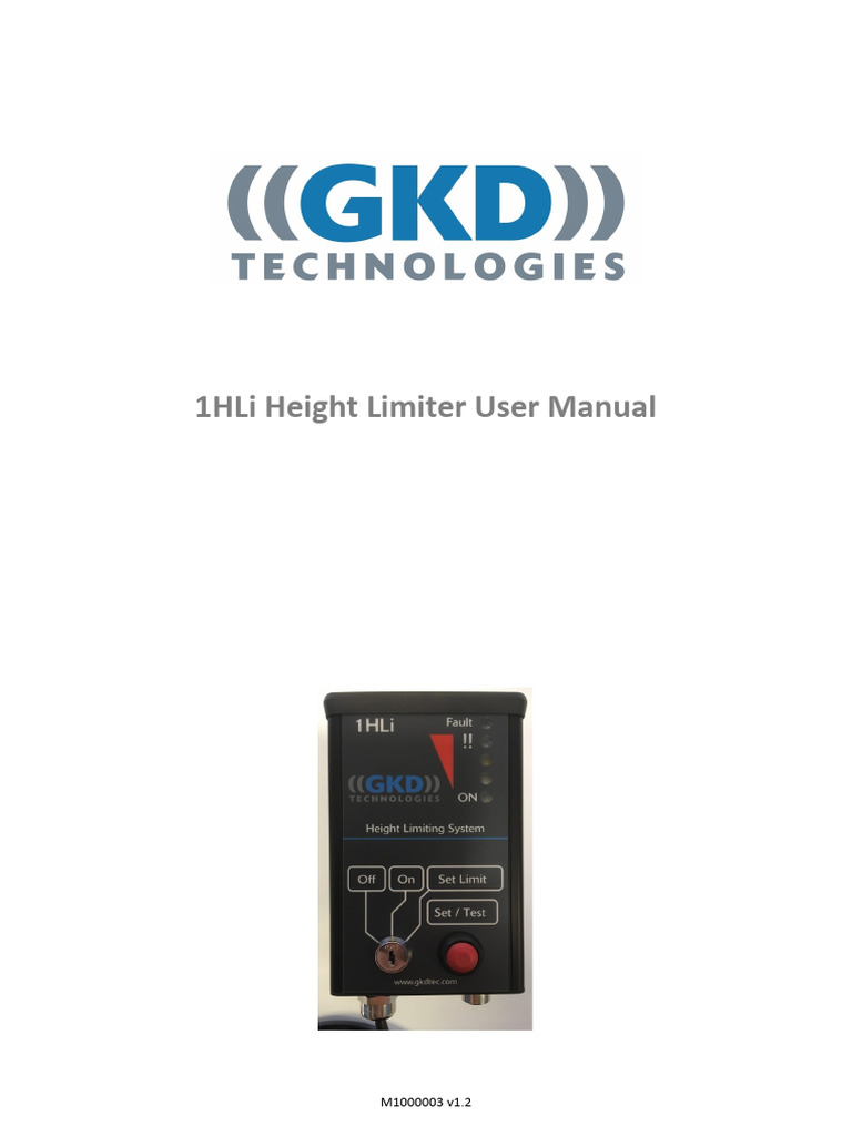 1HLi Height Limiter User Manual | PDF