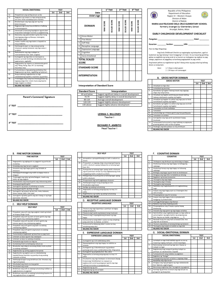 ECCD-Checklist Booklet Format | PDF