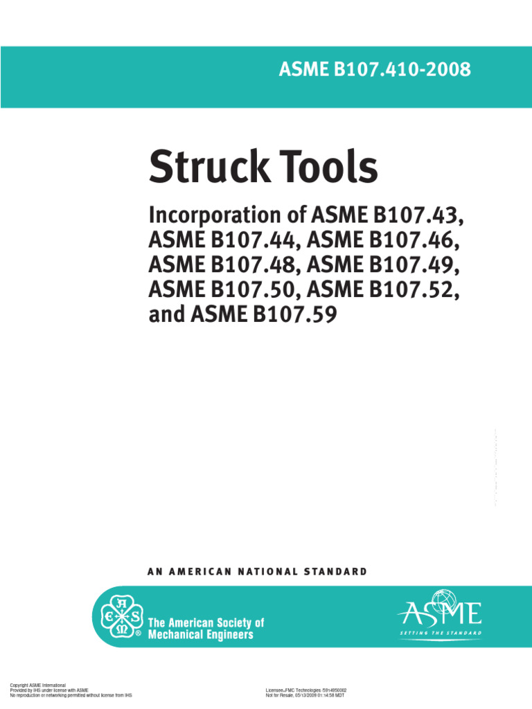 Asme B107.410 2008 | PDF